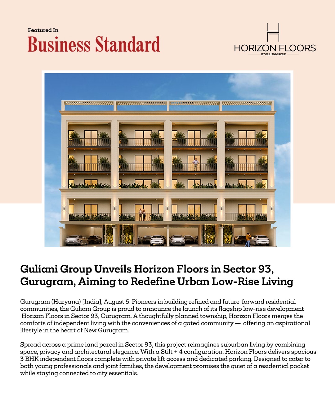 Horizon Floors, Sector 93 Gurugram | Luxury Low-Rise Floors by Guliani ...